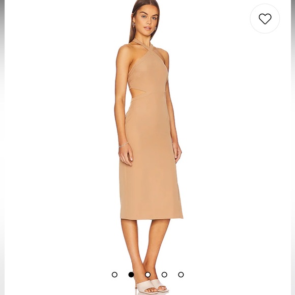 Bardot | Dresses | Bardot Amara Halter Midi Dress In Beige Medium | Poshmark
